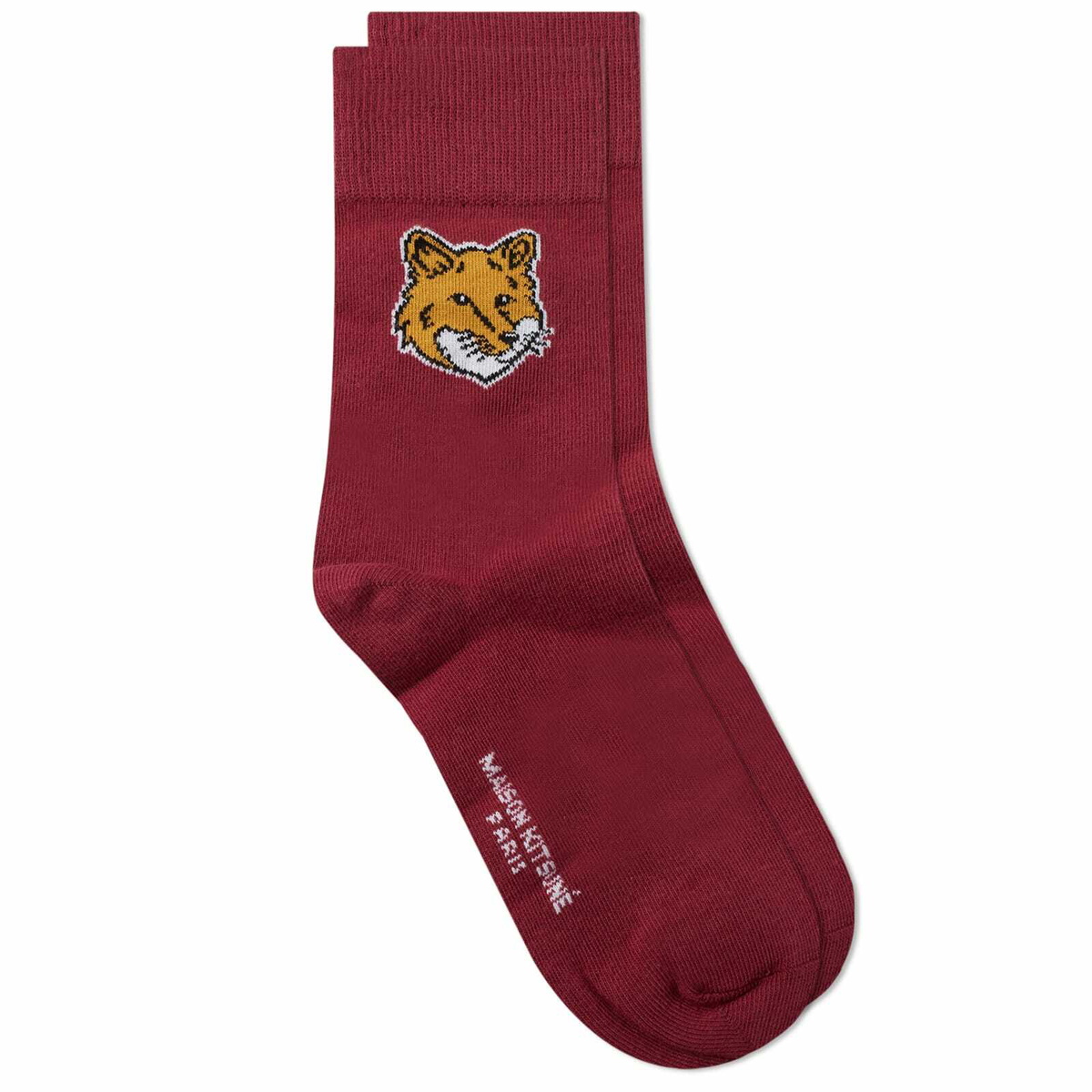 Maison Kitsuné Men's Fox Head Socks in Grape Maison Kitsune