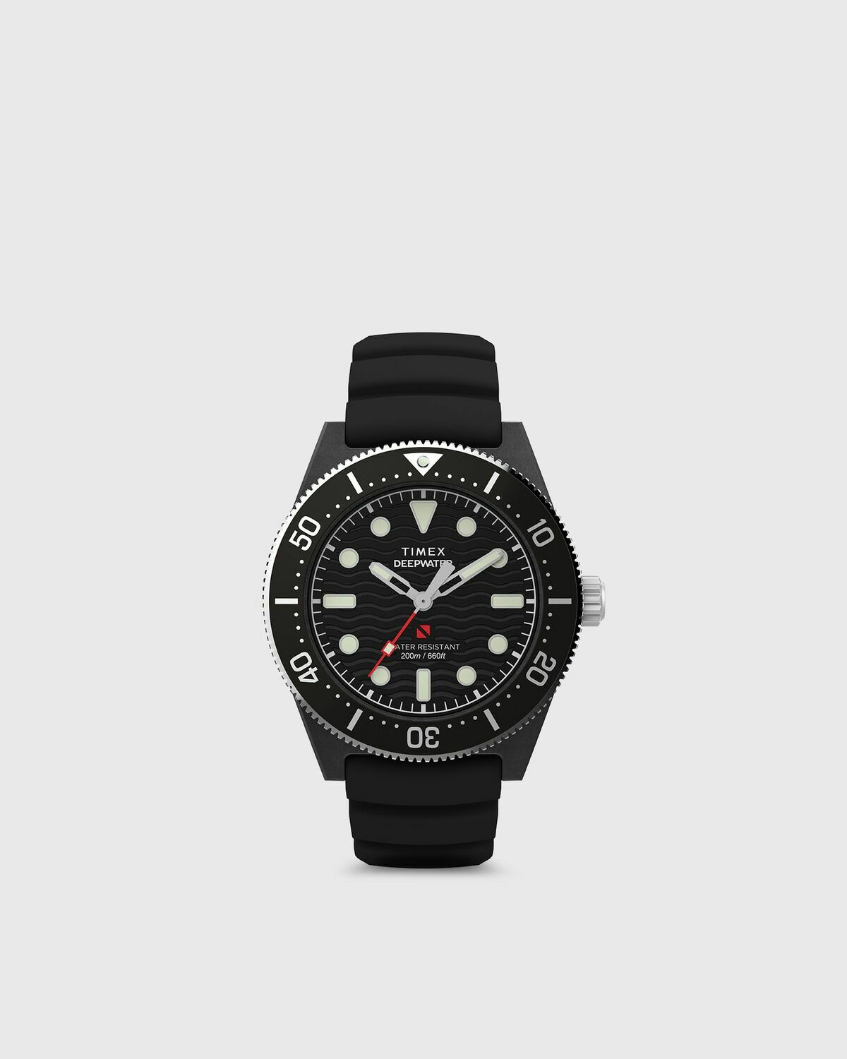 Timex Deep Water Reef 200 Composite Black Dial Black Rubber Strap 43mm ...