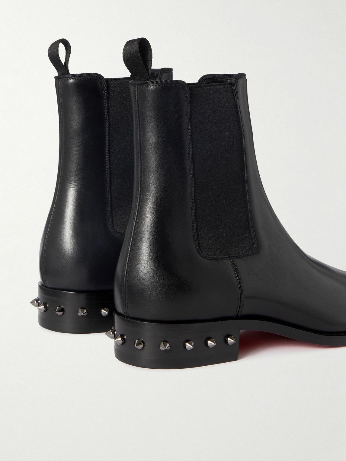 Christian Louboutin - Samson Studded Leather Chelsea Boots - Black ...