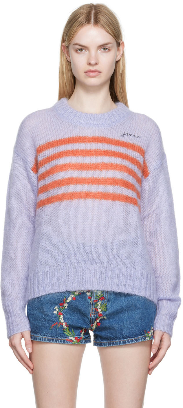 GANNI Purple Striped Sweater GANNI