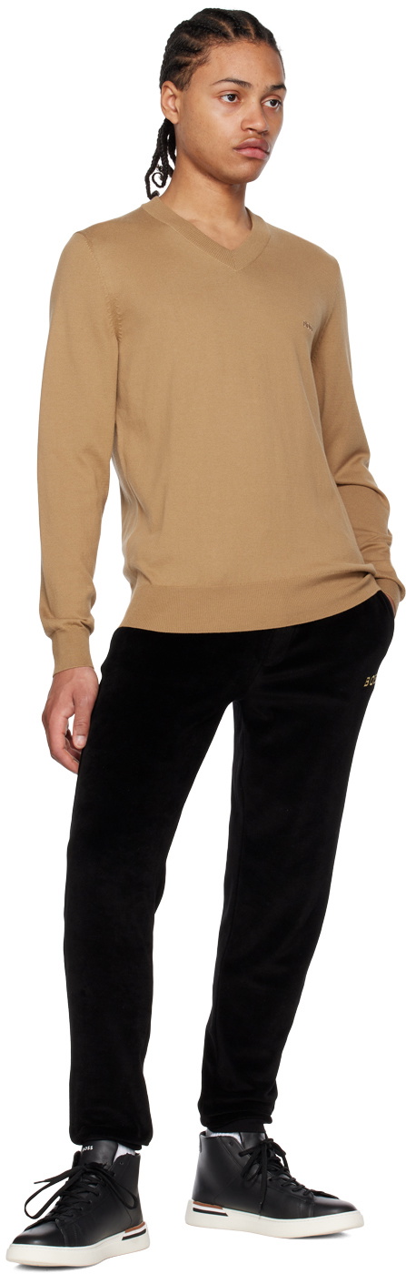 BOSS Tan Embroidered Sweater BOSS