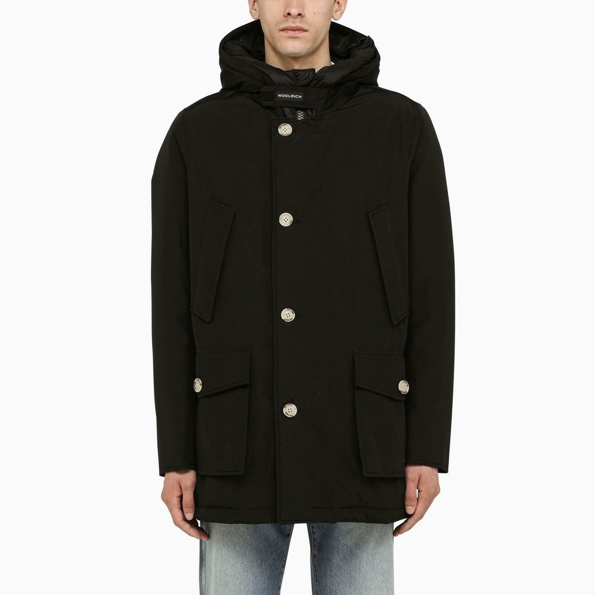 Woolrich Black Canvas Arctic Parka Jacket Woolrich
