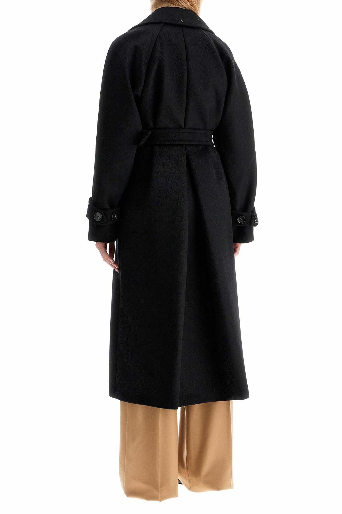 SPORTMAX 'leandro' long coat in pure Black Sportmax