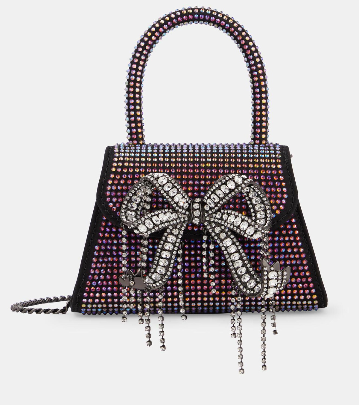 Self-Portrait The Bow Micro embellished tote bag Self-Portrait