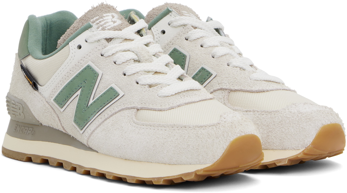 New Balance Beige & Green 574 Sneakers New Balance