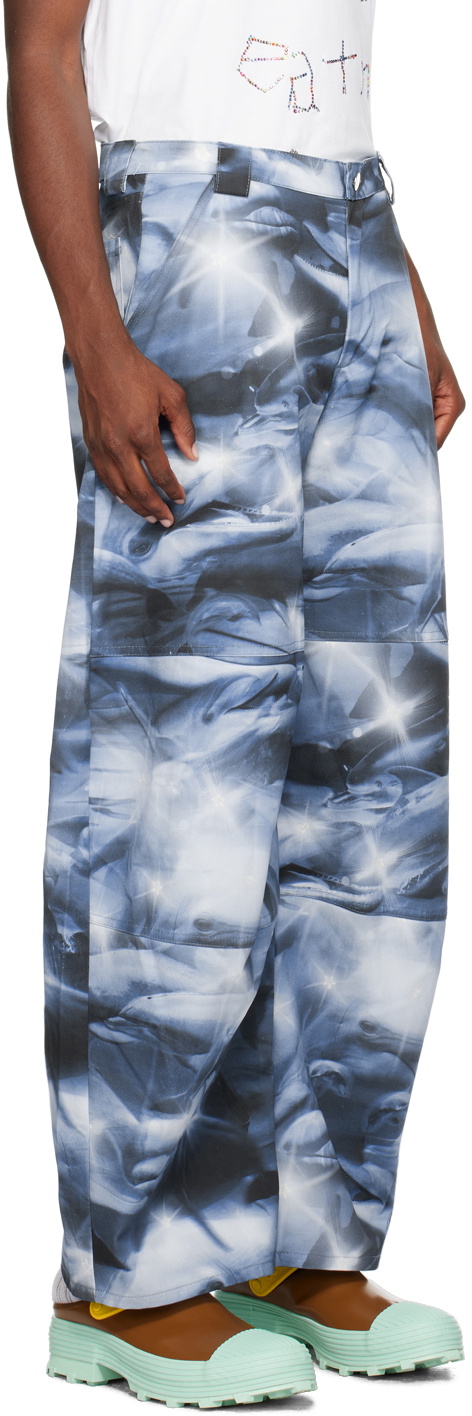 Collina Strada Navy Dolphin Stomp Trousers Collina Strada