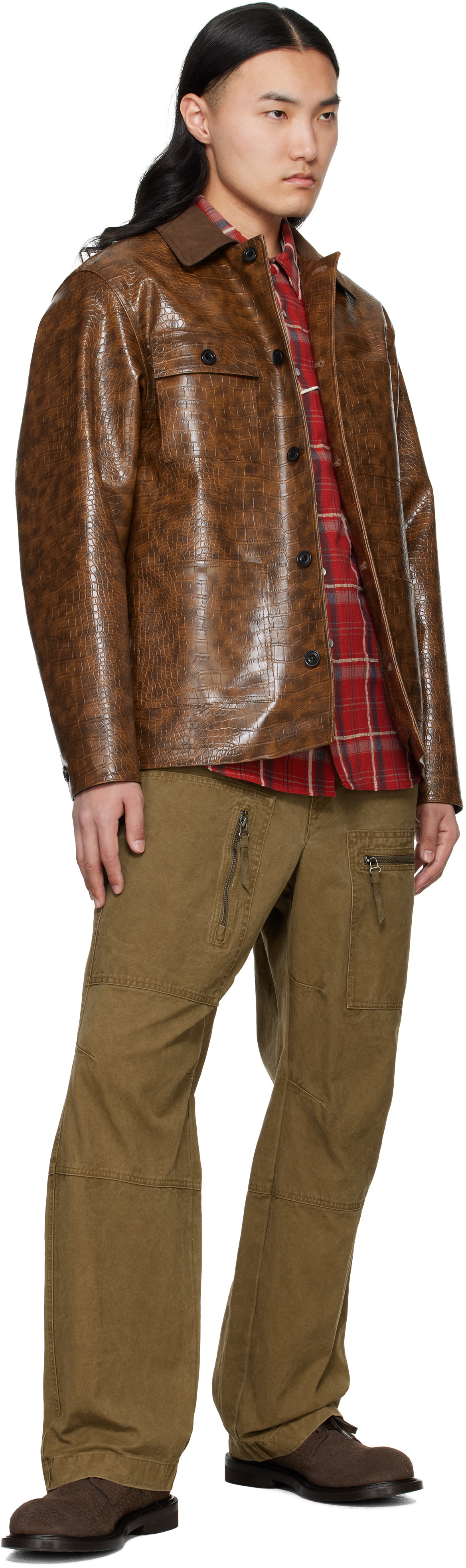 Andersson Bell Brown Work Faux-Leather Jacket Andersson Bell