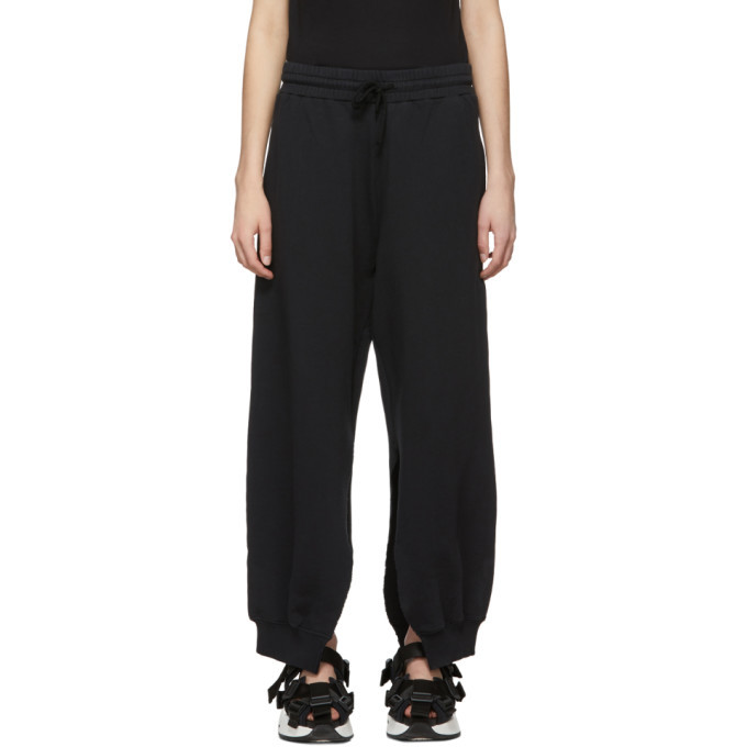 MM6 Maison Margiela Black Split Lounge Pants MM6 Maison Margiela