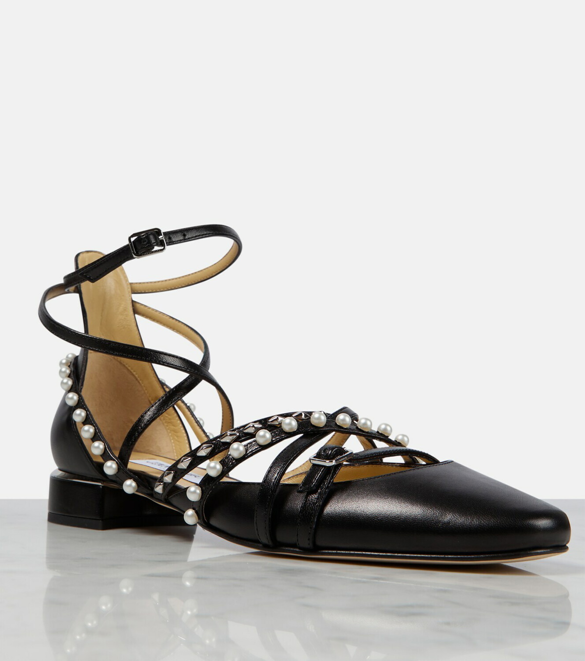 Jimmy Choo Celestia embellished leather flats Jimmy Choo