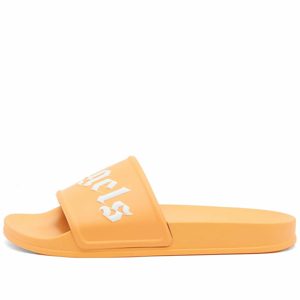Palm Angels Men's Logo Pool Slide in Orange/White Palm Angels