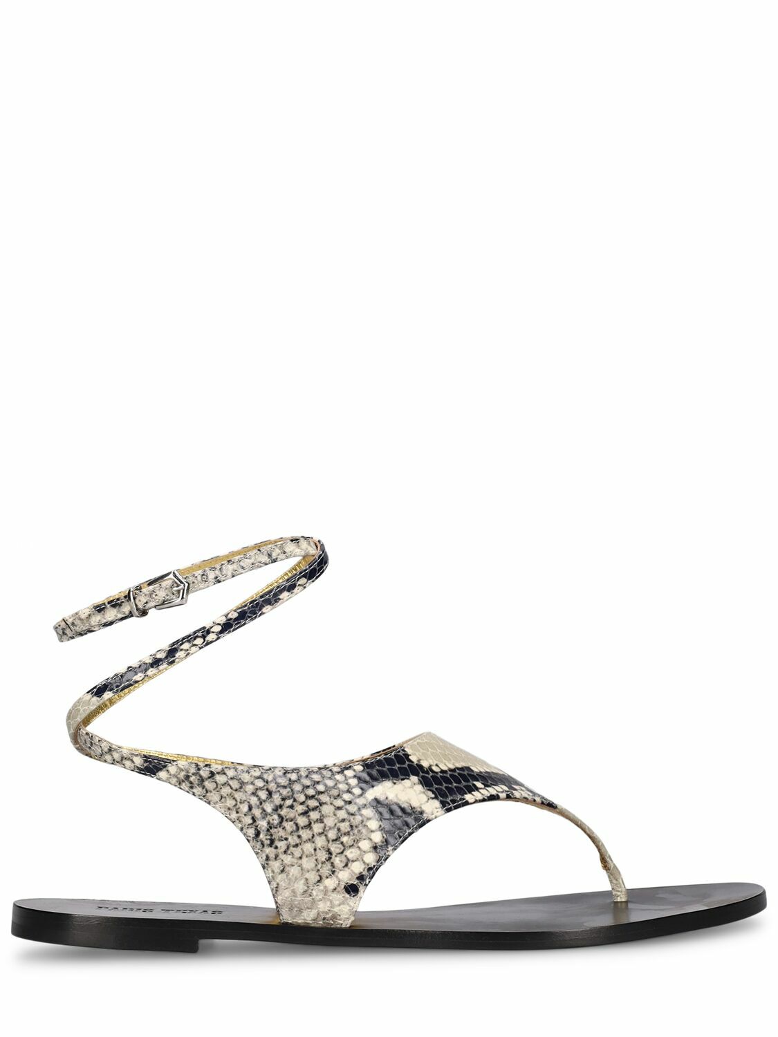 PARIS TEXAS 5mm Amalfi Python Print Flat Sandals Paris Texas