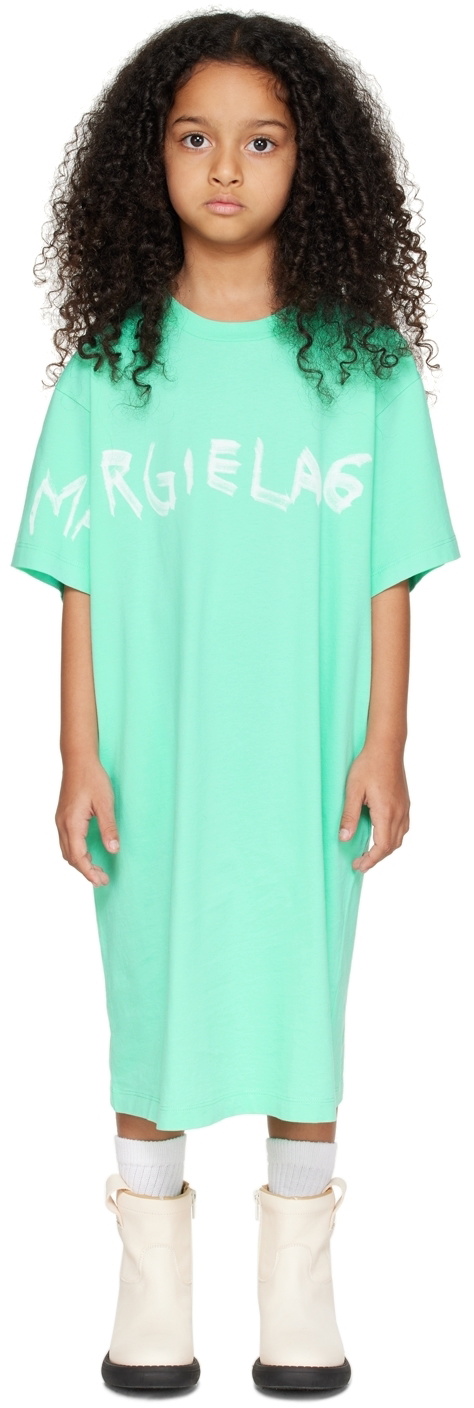 MM6 Maison Margiela Kids Blue Printed Dress MM6 Maison Margiela