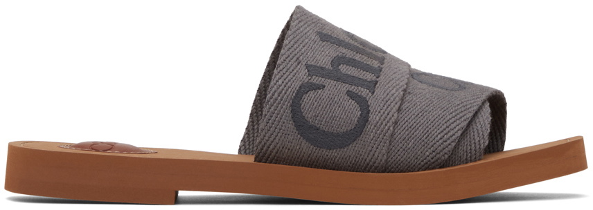 Chloé Gray Woody Sandals Chloe
