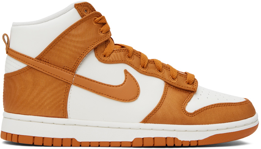 Nike White & Orange Dunk Hi Retro Sneakers Nike