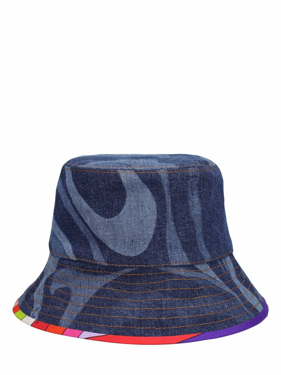 PUCCI Lasered Denim Bucket Hat Emilio Pucci