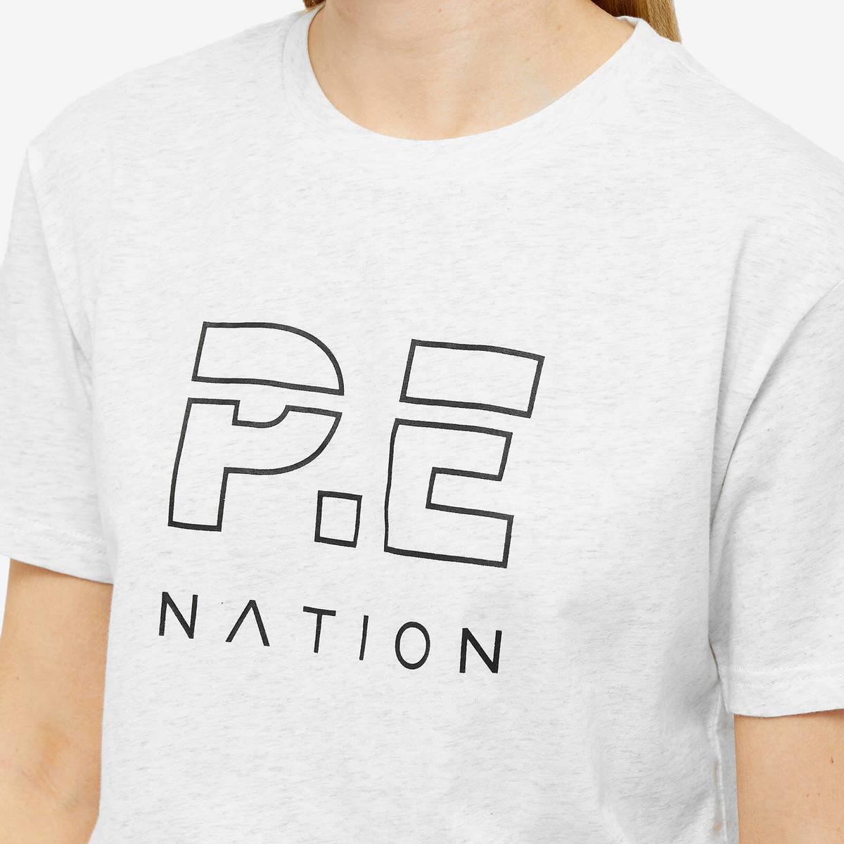 P.E Nation Women's Heads Up Logo T-Shirt in Grey Marl P.E Nation