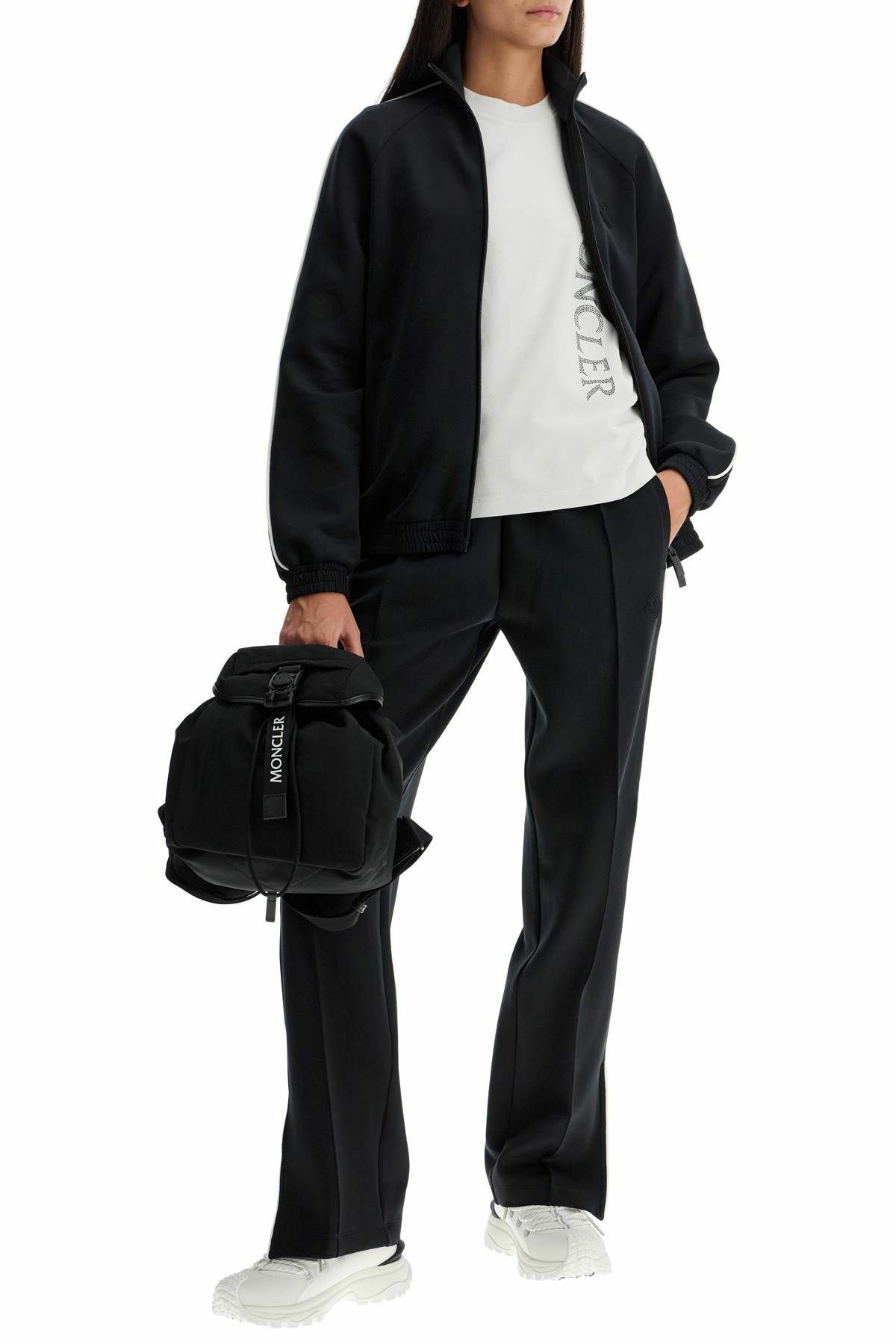 MONCLER textured logo t-shirt Grey Moncler