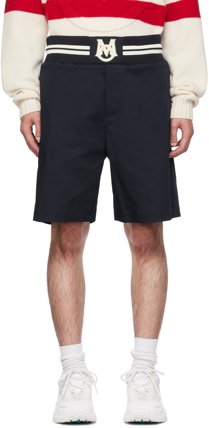 Moncler Navy Embroidered Shorts Moncler