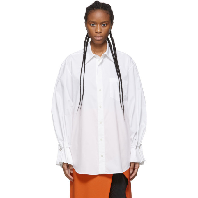 Toga White Stretch Broad Shirt Toga Pulla