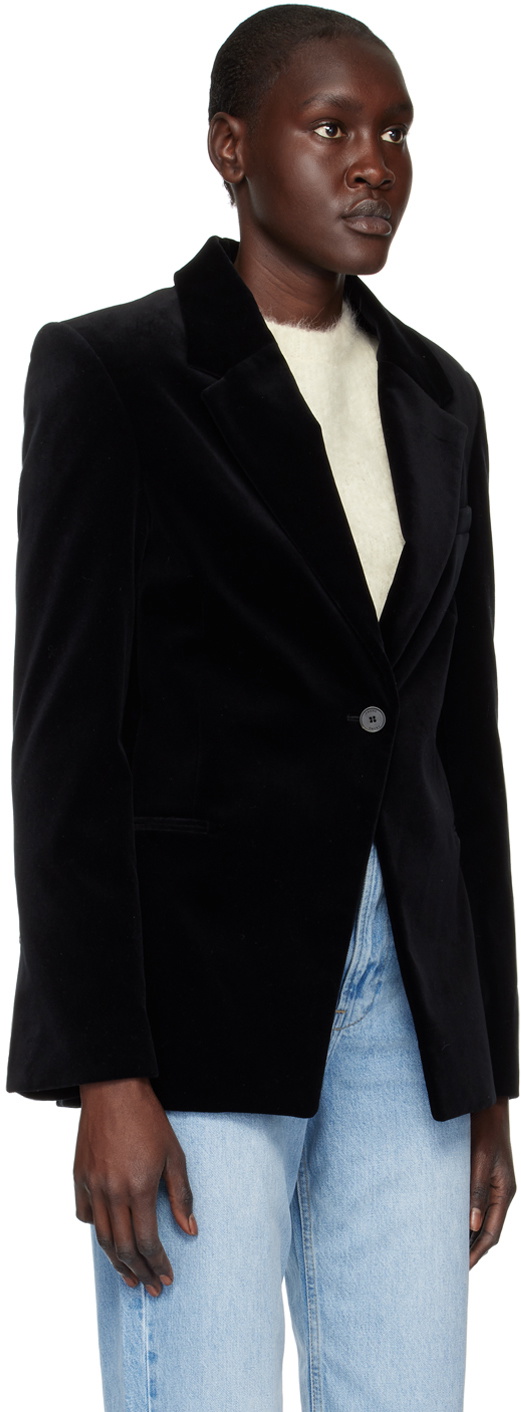 FRAME Black Single-Button Blazer Frame Denim