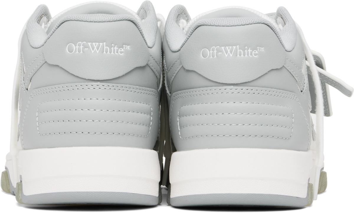 Off-White White & Gray Out Of Office Calf Leather Sneakers Off-White