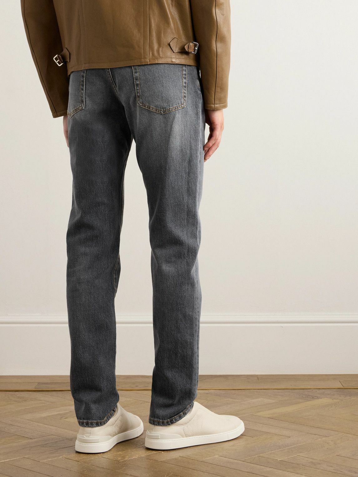 Etro - Slim-Fit Straight-Leg Logo-Embroidered Jeans - Gray Etro