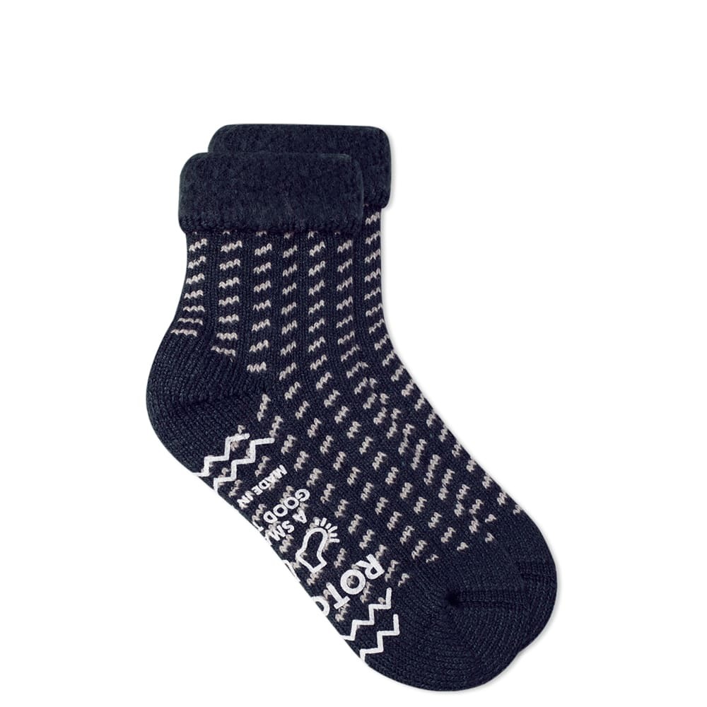 RoToTo Birds Eye Comfy Room Sock in Navy RoToTo