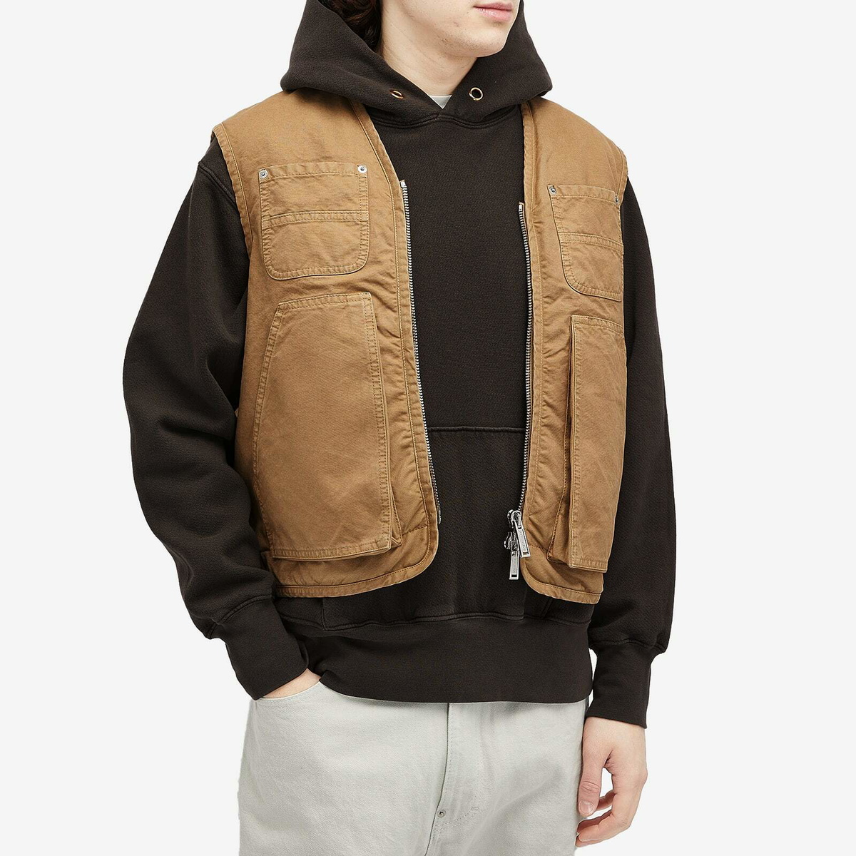 Dsquared2 Men's Icon Canvas Utility Vest in Kaki Dsquared2