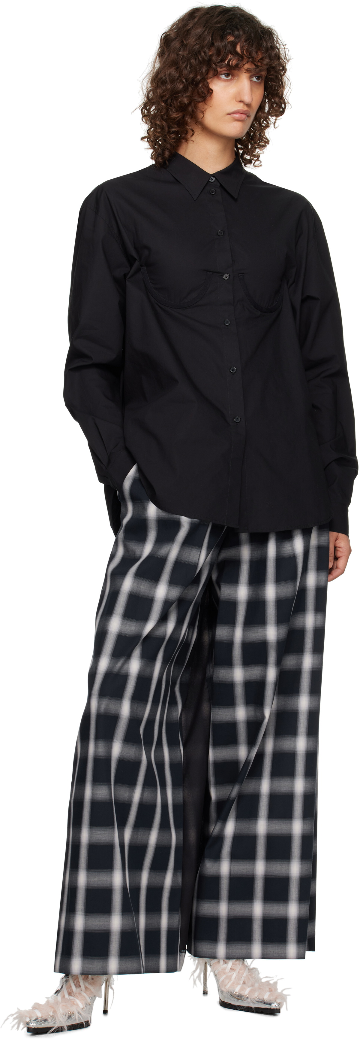 Pushbutton Navy Pleats Front Wide Skort Pushbutton