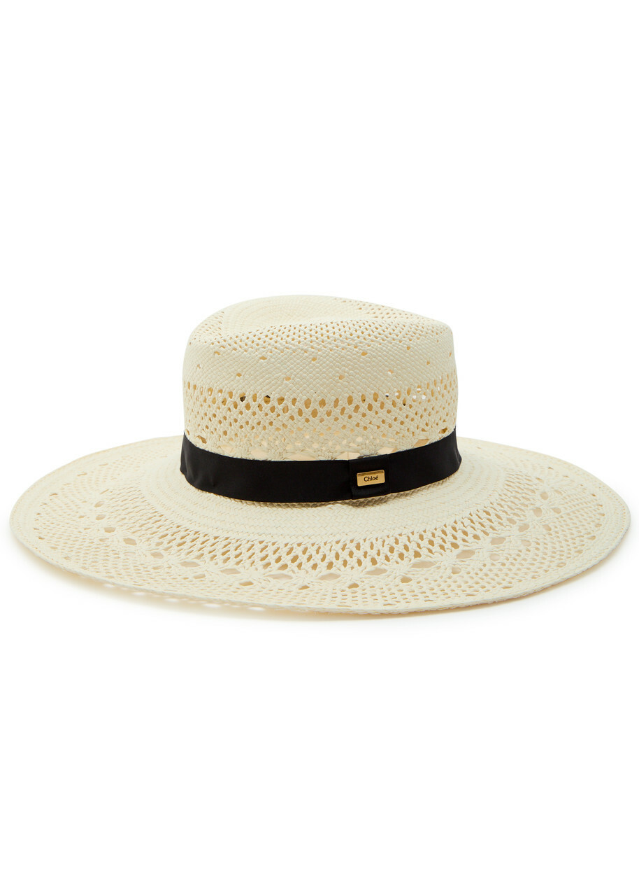 Chloe Panama Open-weave Straw hat White Chloe