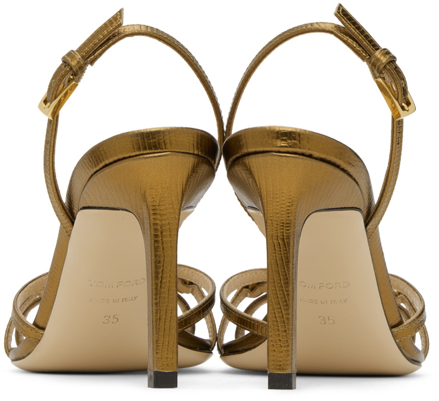 TOM FORD Copper Lizard Whitney Heeled Sandals TOM FORD