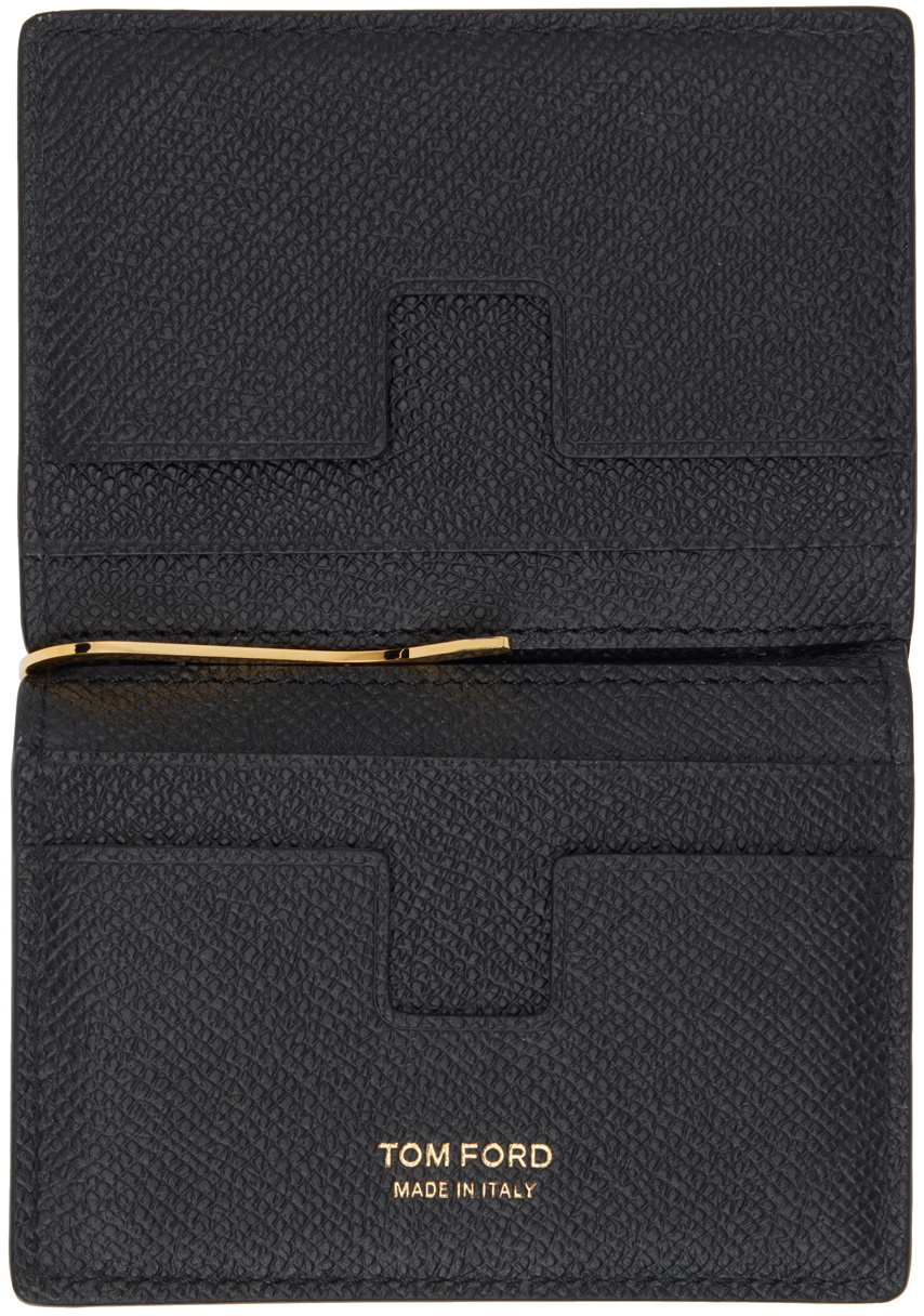 TOM FORD Black Folding Money Clip Card Holder TOM FORD
