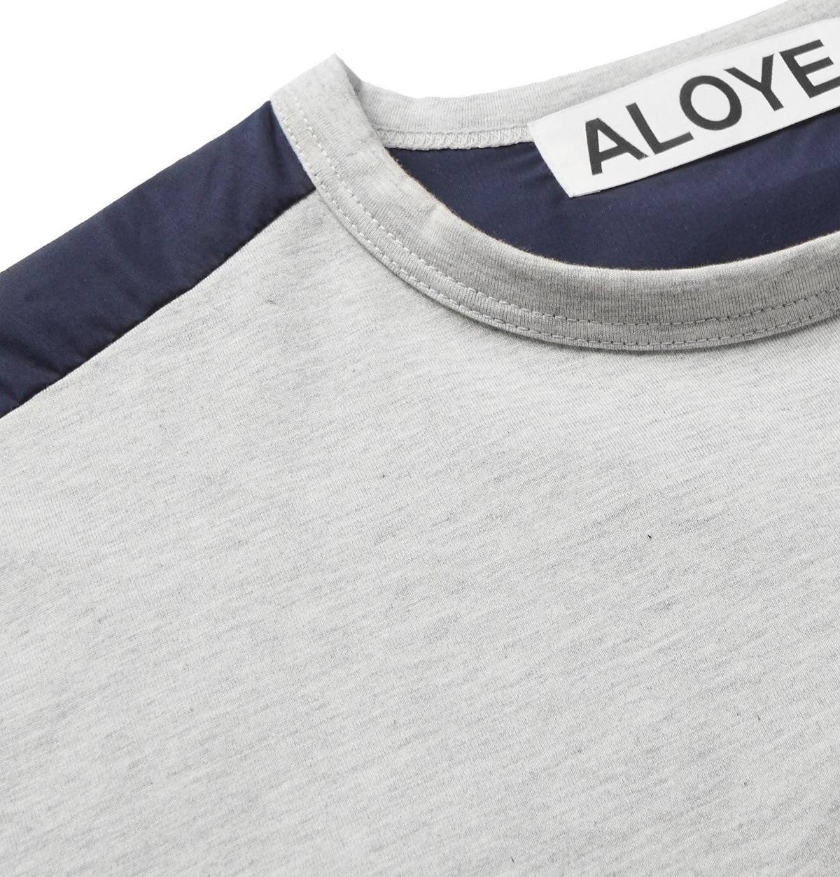Aloye - Panelled Mélange Cotton-Jersey T-Shirt - Gray Aloye