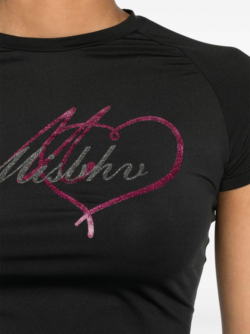 MISBHV Black Glitter Logo-Print T-Shirt MISBHV