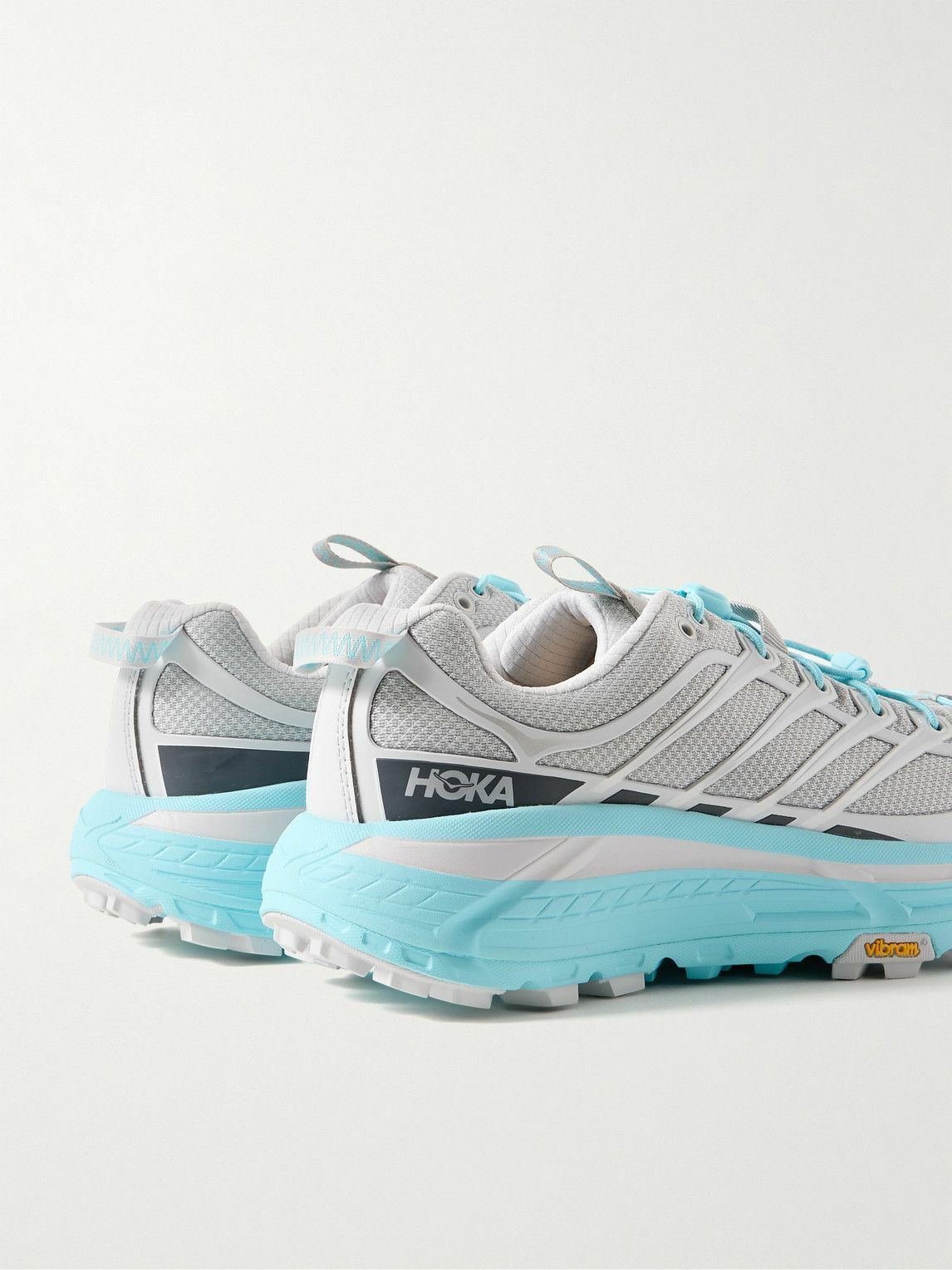 Hoka - Mafate Three2 Rubber-Trimmed Mesh Running Sneakers - Gray Hoka ...