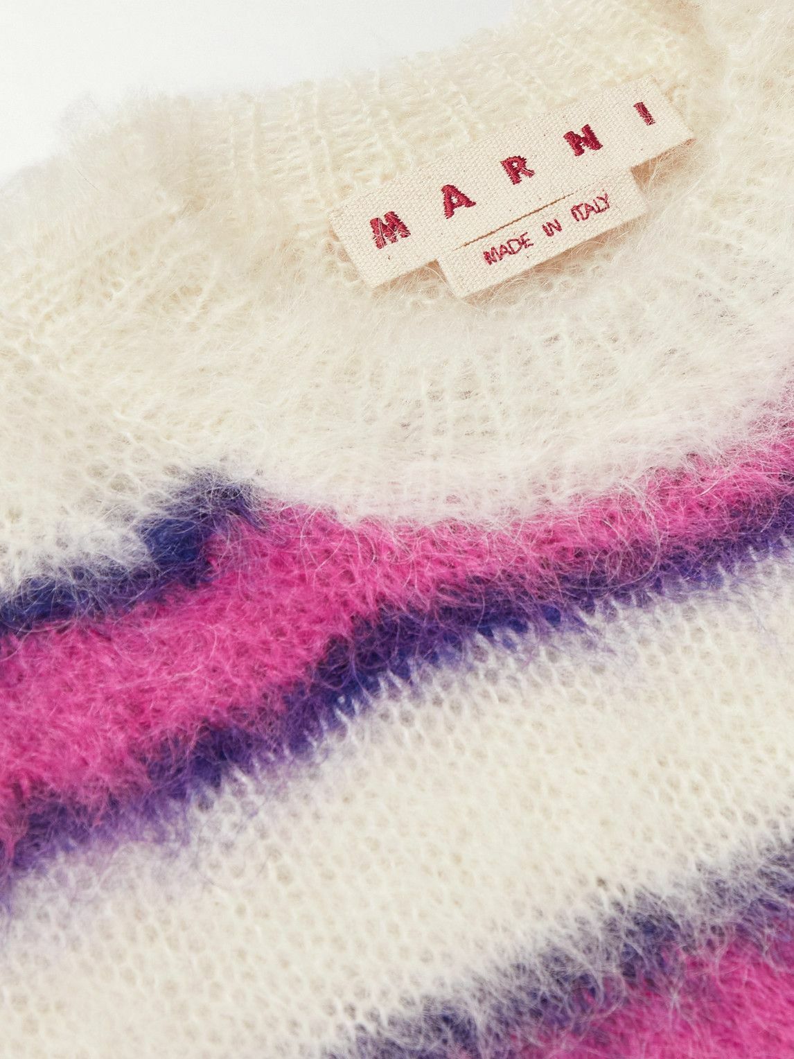 Marni - Striped Mohair-Blend Sweater - White Marni