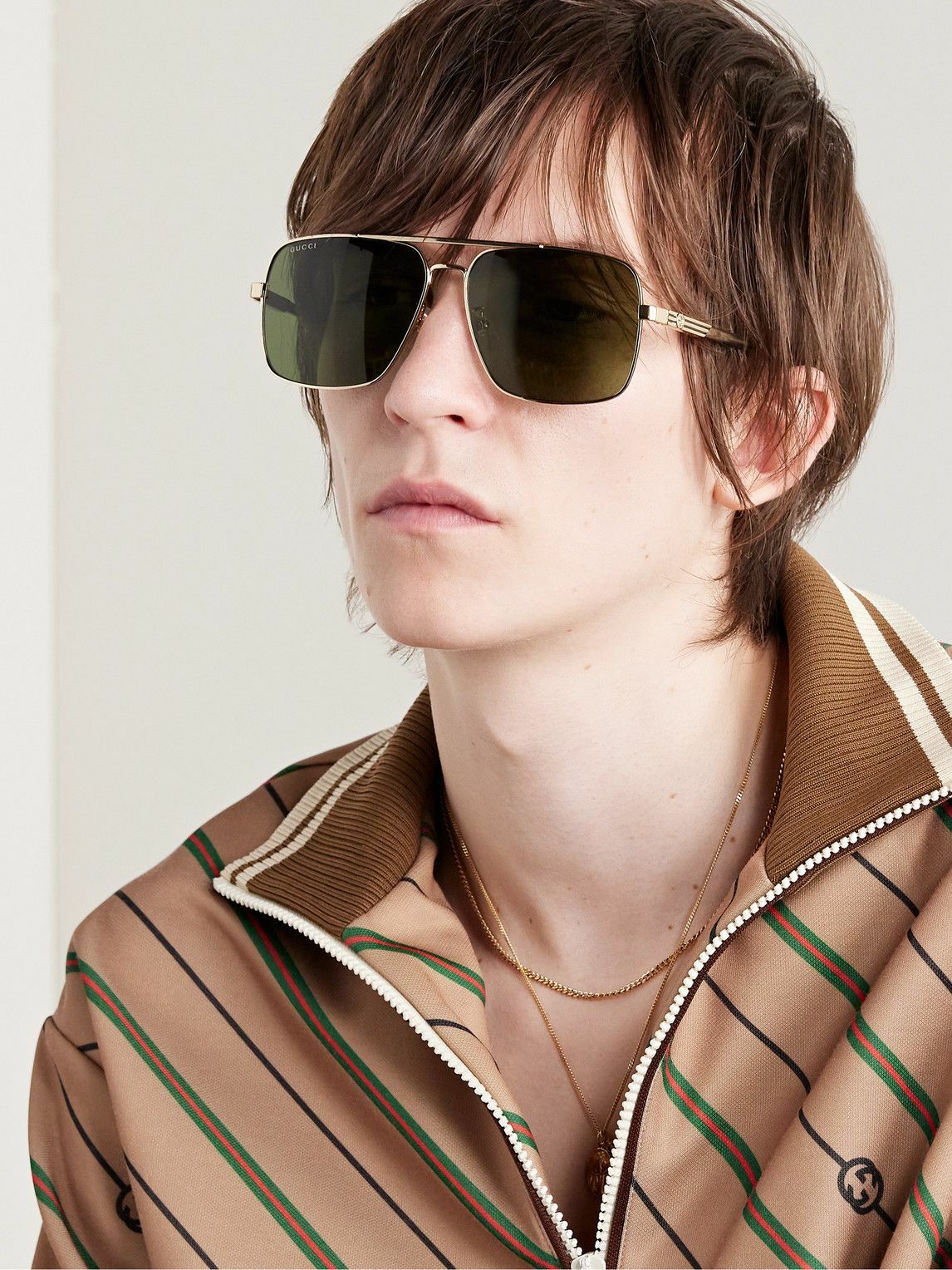 Gucci Eyewear - Aviator-Style Gold-Tone Sunglasses Gucci
