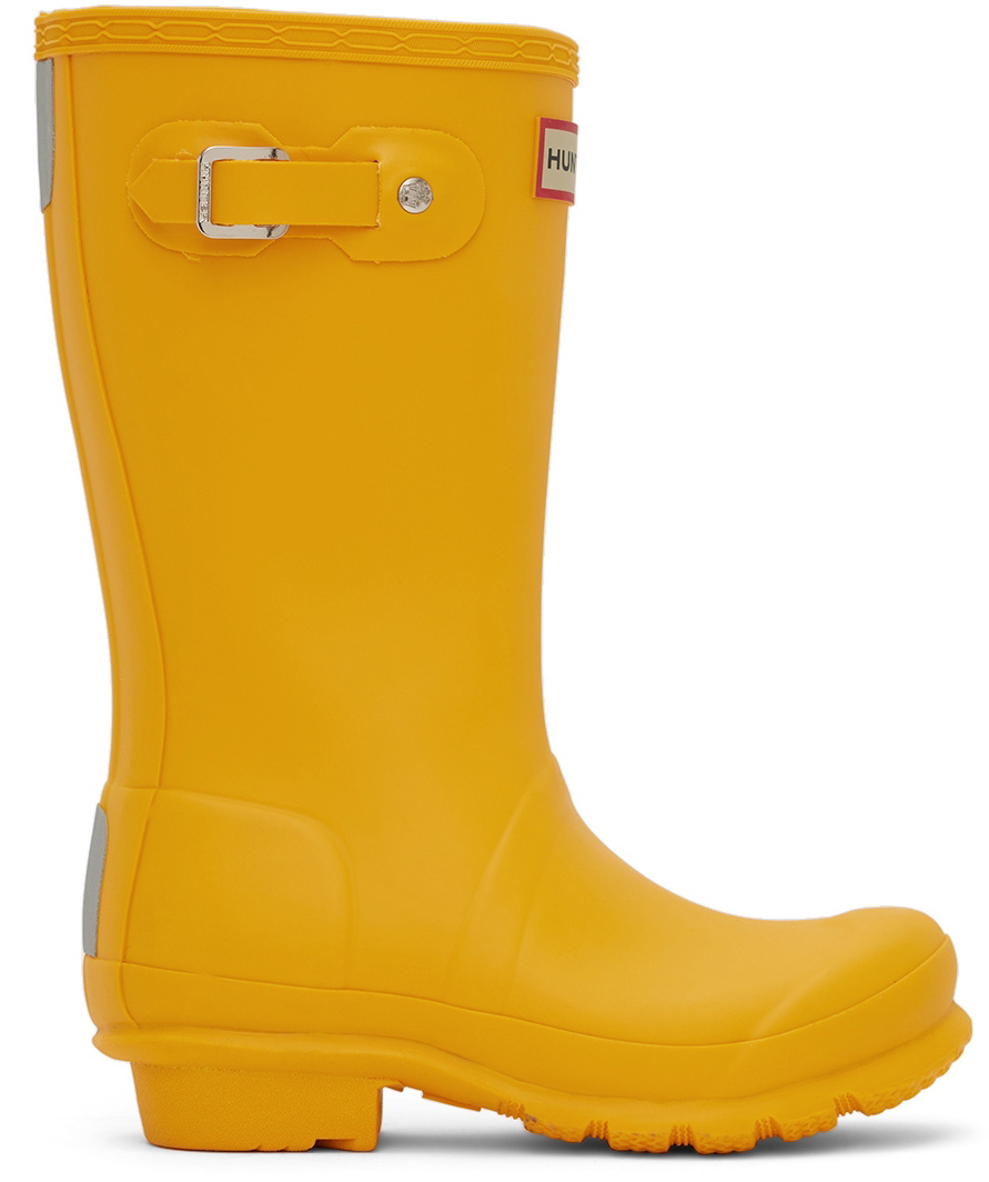Hunter Kids Yellow Original Big Kids Rain Boots Hunter