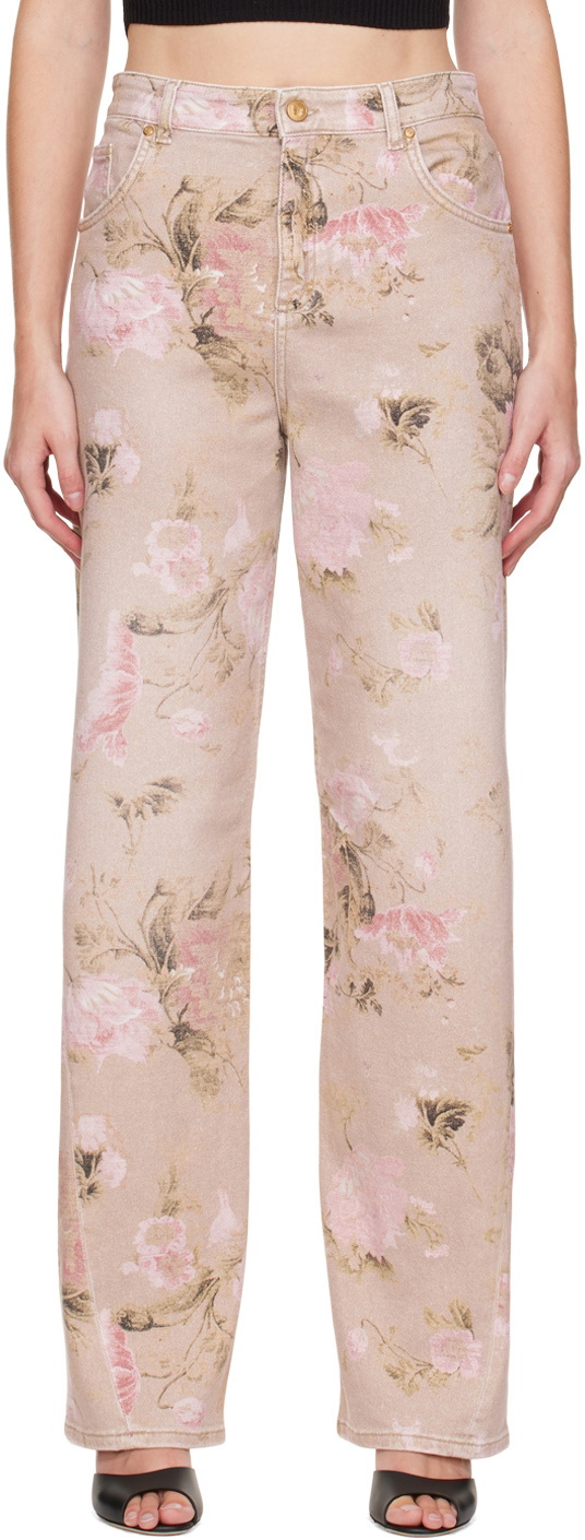 Blumarine Beige Boyfriend Jeans Blumarine