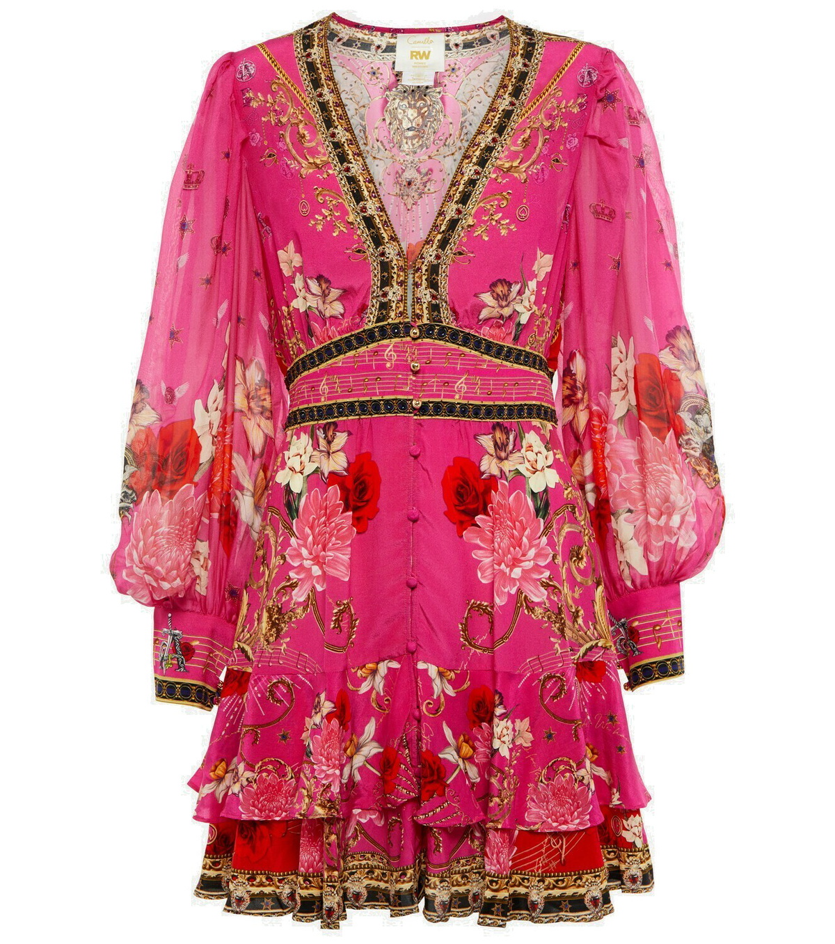 Camilla x Robbie Williams printed silk minidress Camilla