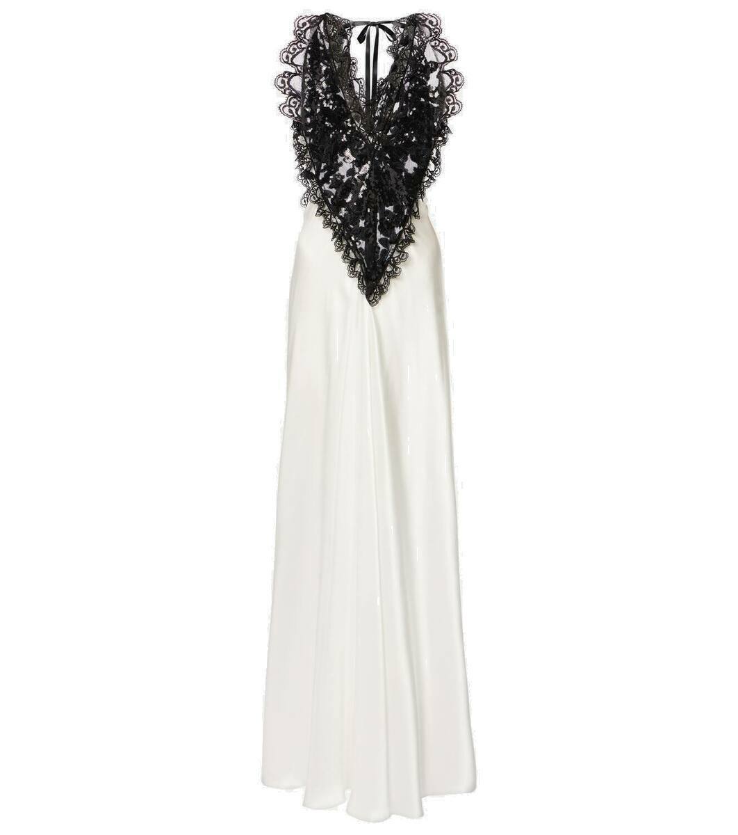 Rodarte Silk-blend satin and lace gown Rodarte