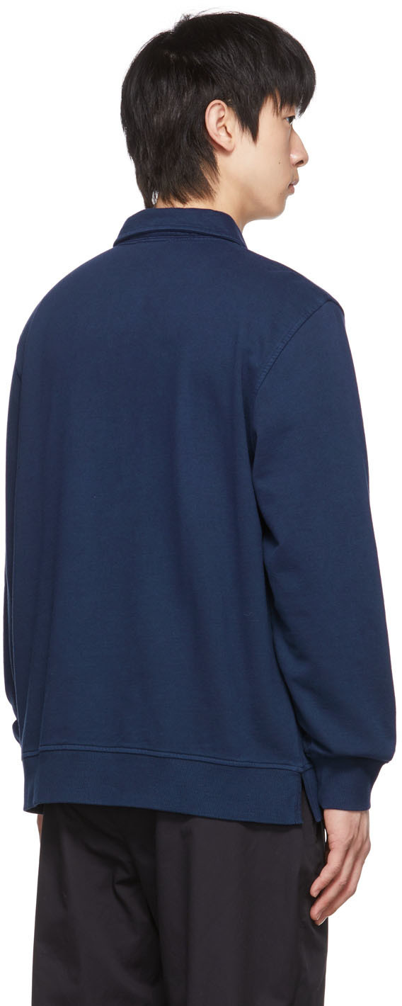 YMC Navy Sugden Polo Sweatshirt YMC