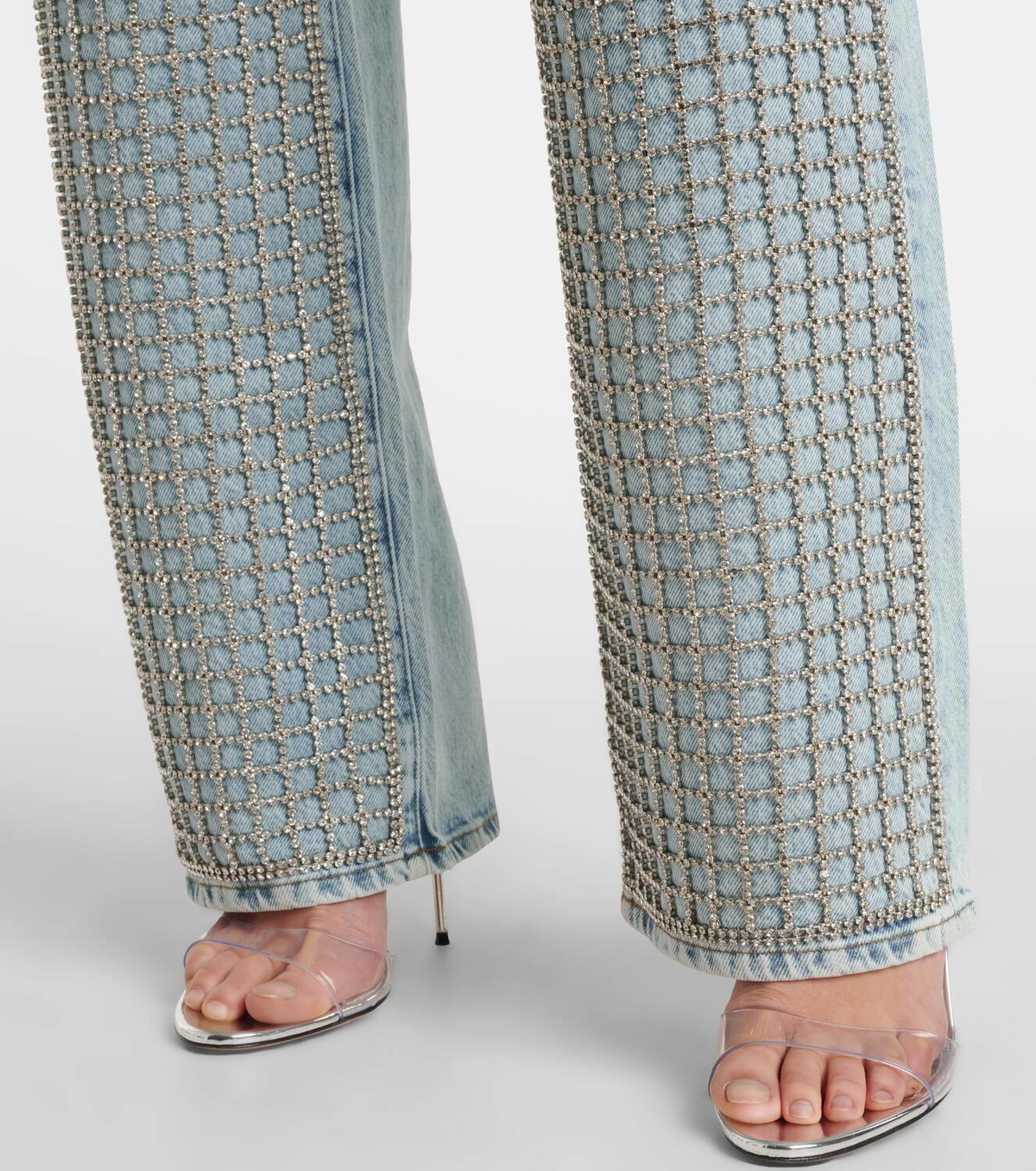 Frame Showgirl embellished straight jeans Frame Denim