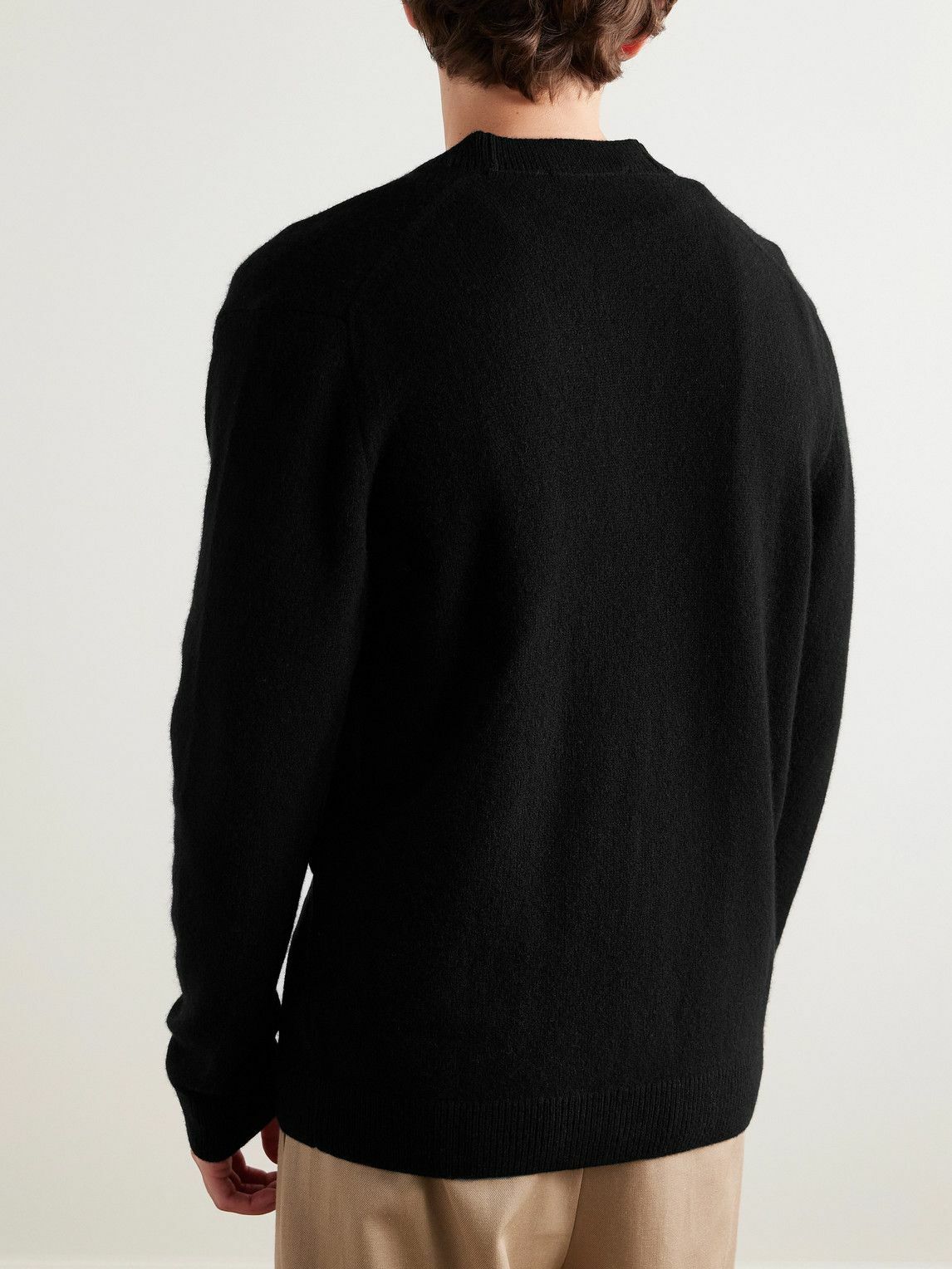 Maison Kitsuné - Bold Logo-Appliquéd Wool Cardigan - Black Maison Kitsune