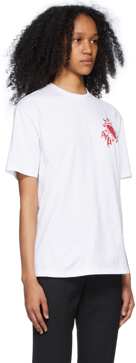 Alexander McQueen White Painted Heart T-Shirt Alexander McQueen