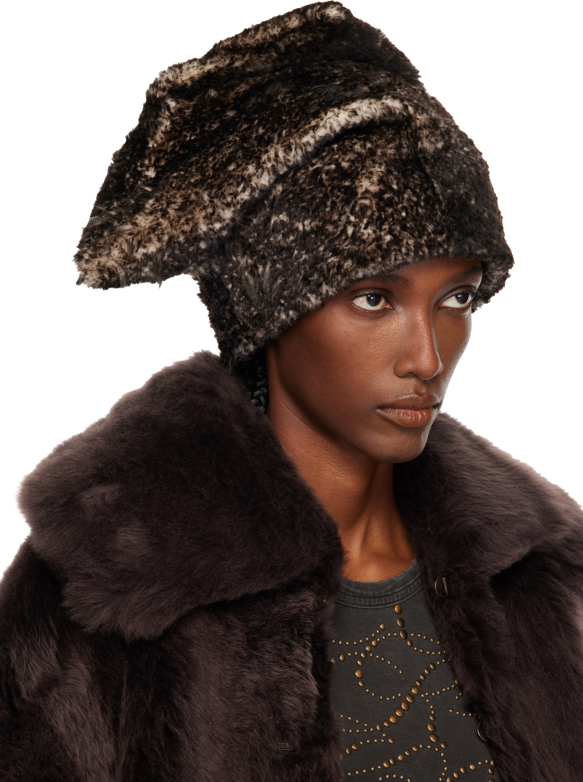 KNWLS Gray Vox Oversized Shearling Beanie KNWLS