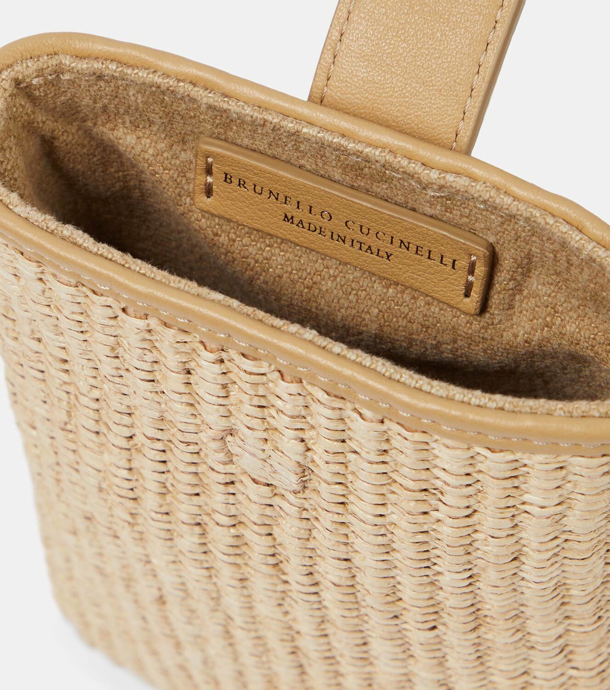 Brunello Cucinelli Leather-trimmed canvas phone pouch Brunello Cucinelli