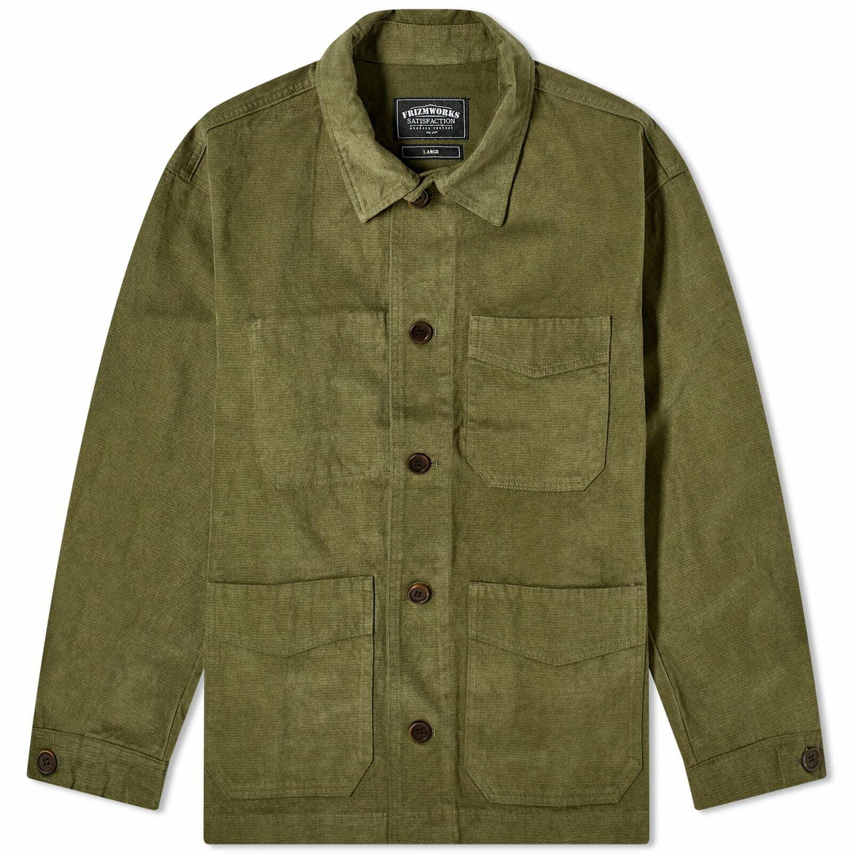 FrizmWORKS Men's Jungle Moleskin French Work Jacket in Olive FrizmWORKS