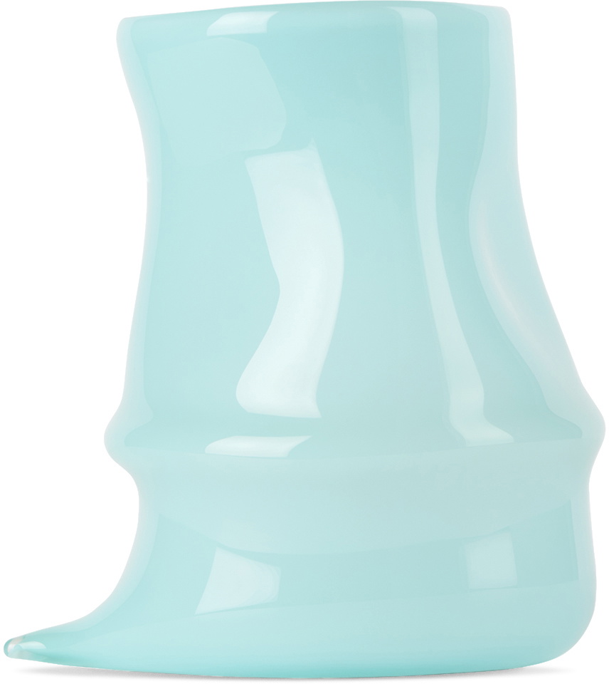 Sticky Glass Blue Deflated Vase