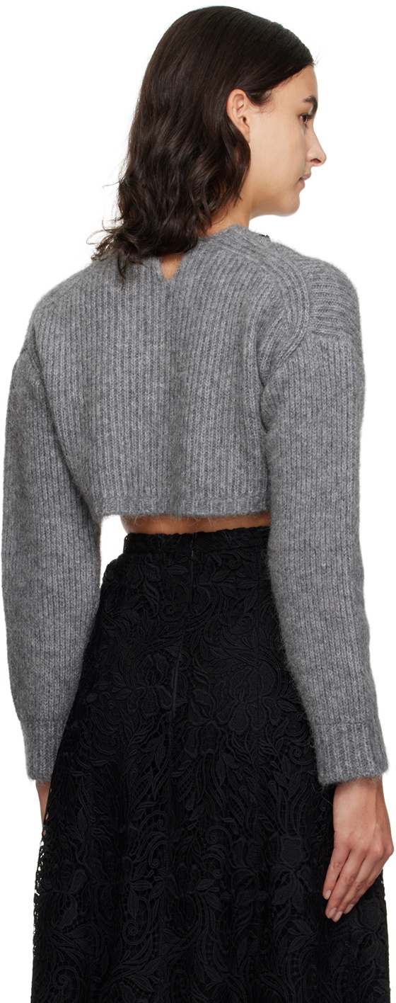 Erdem Gray Cropped Sweater Erdem